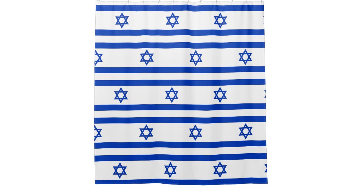 Shower Curtain with Flag of Israel | Zazzle