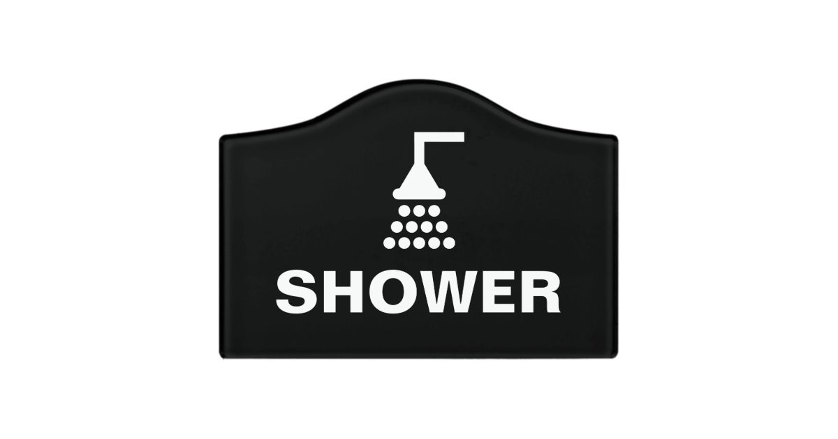 Shower symbol door sign for hotel or business | Zazzle