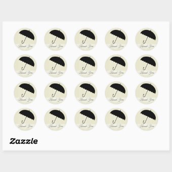 Shower Thank You Green Umbrella Sticker | Zazzle