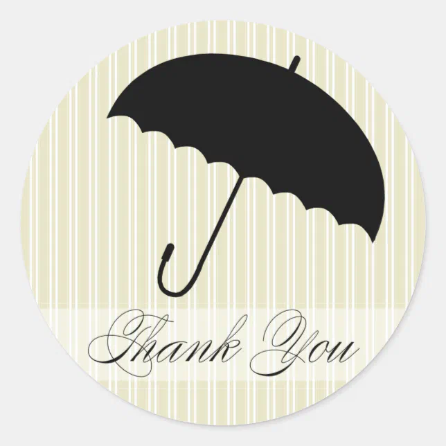 Shower Thank You Green Umbrella Sticker | Zazzle