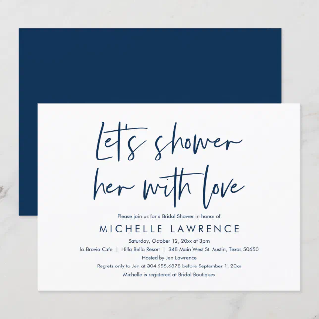Shower with love, Modern Casual Bridal Shower Invi Invitation | Zazzle