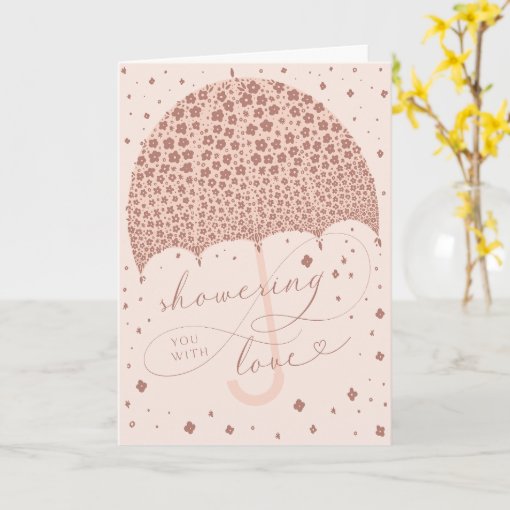 Showered with Love Bridal Shower Greeting Card | Zazzle