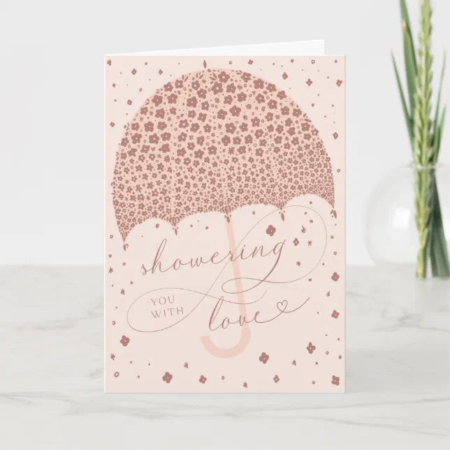 Showered with Love Bridal Shower Greeting Card | Zazzle