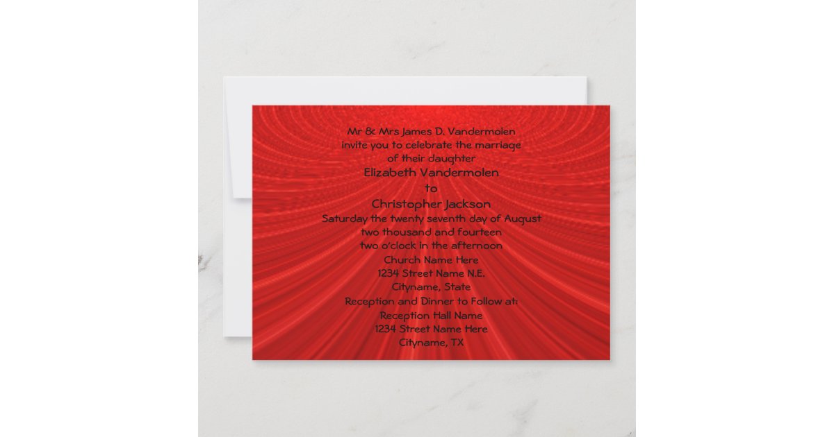 Showstopper Red Wedding Invite | Zazzle