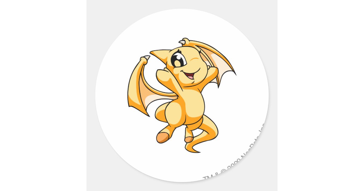 Shoyru Yellow Classic Round Sticker | Zazzle