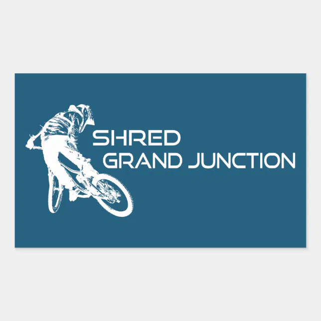 Shred Grand Junction Colorado Mountain Biking Rectangular Sticker | Zazzle