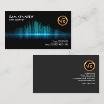 Shredded Binary Paper Blue Wave Data Scientist Business Card | Zazzle