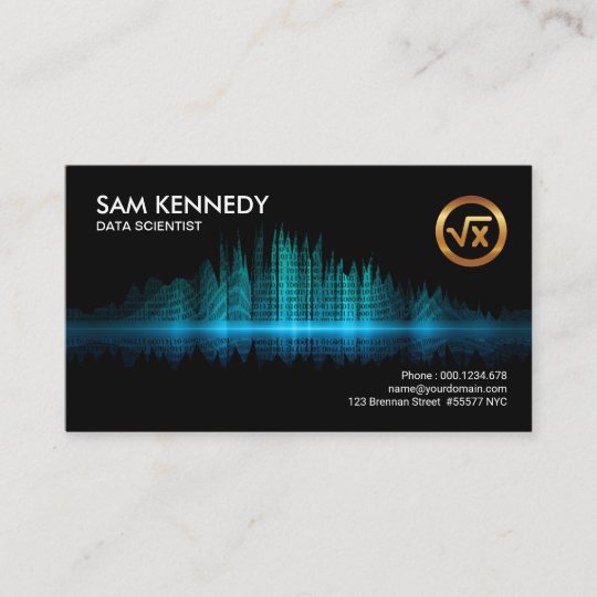 Shredded Binary Paper Blue Wave Data Scientist Business Card | Zazzle.com