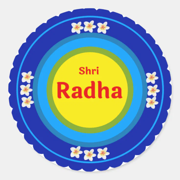 Shri Radha as in Vrindavan English Classic Round Sticker | Zazzle