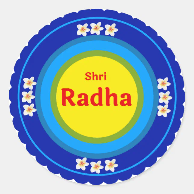 Shri Radha as in Vrindavan English Classic Round Sticker | Zazzle