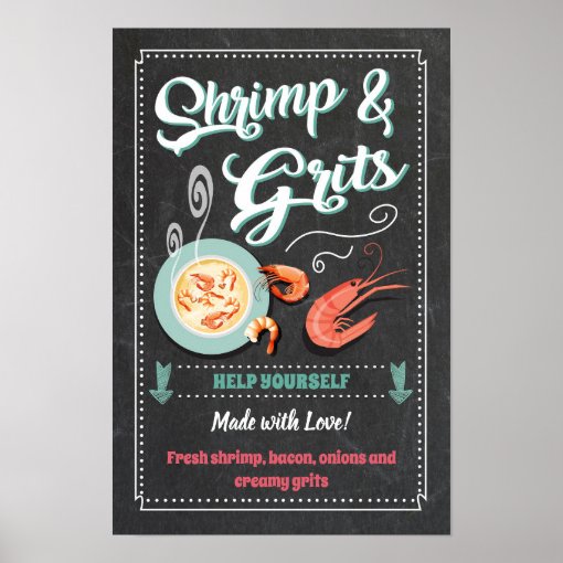 Shrimp and Grits Party Sign | Zazzle