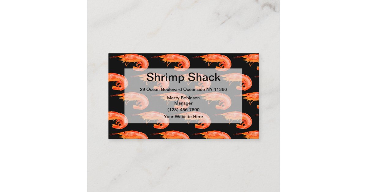 Shrimp And Seafood Theme Business Card | Zazzle
