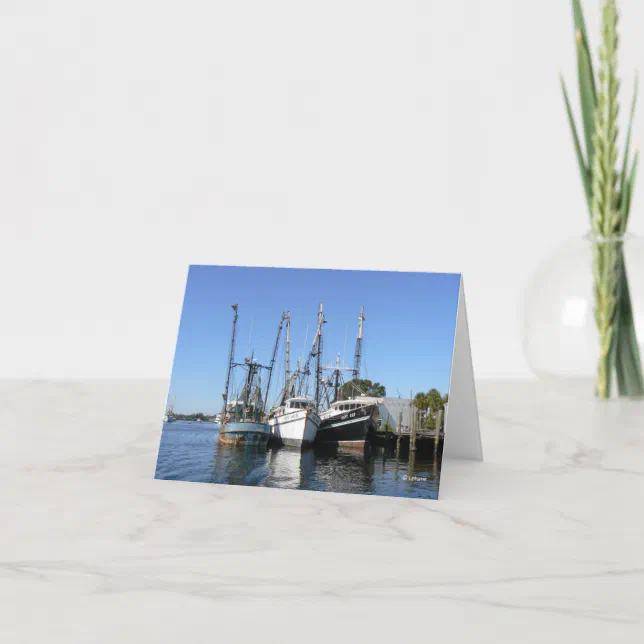 Shrimp Boats—thank you Thank You Card | Zazzle