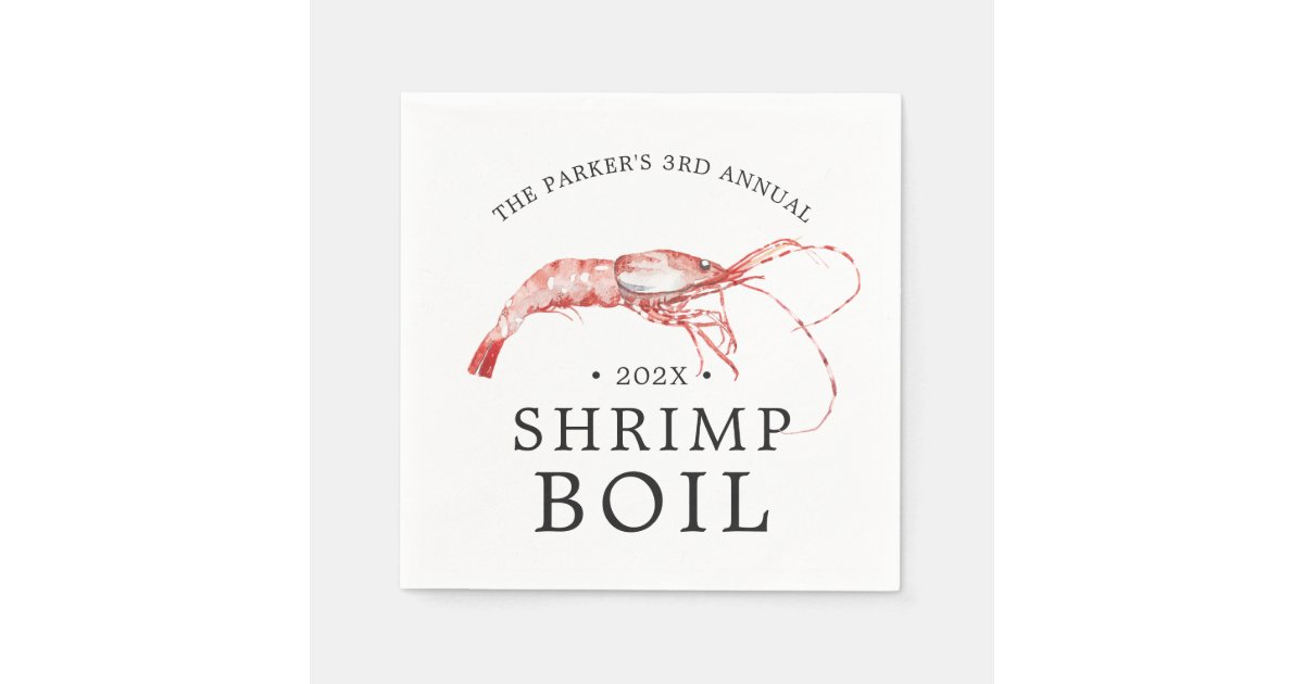 Shrimp Boil | Seafood Themed Party Napkins | Zazzle