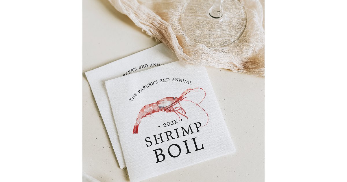 Shrimp Boil | Seafood Themed Party Napkins | Zazzle