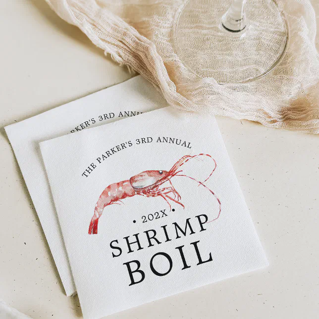 Shrimp Boil | Seafood Themed Party Napkins | Zazzle