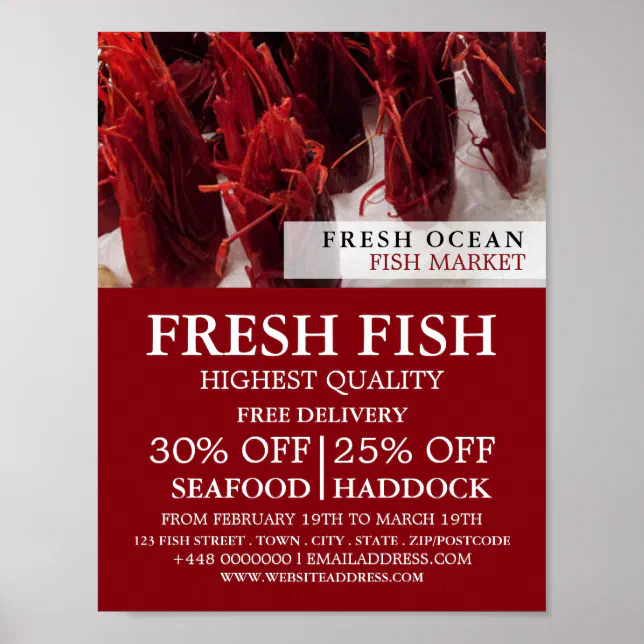 Shrimp Display, Fishmonger/Wife, Fish Market Poster | Zazzle