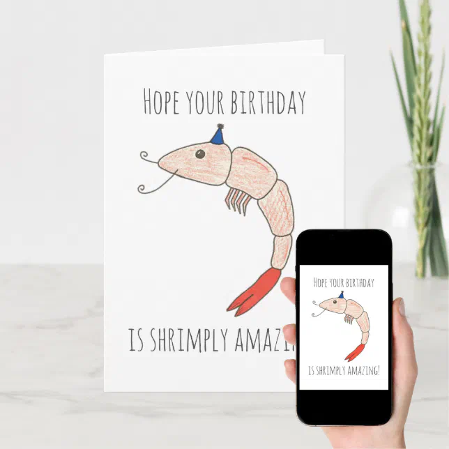 Shrimply Amazing Birthday Folding Card | Zazzle