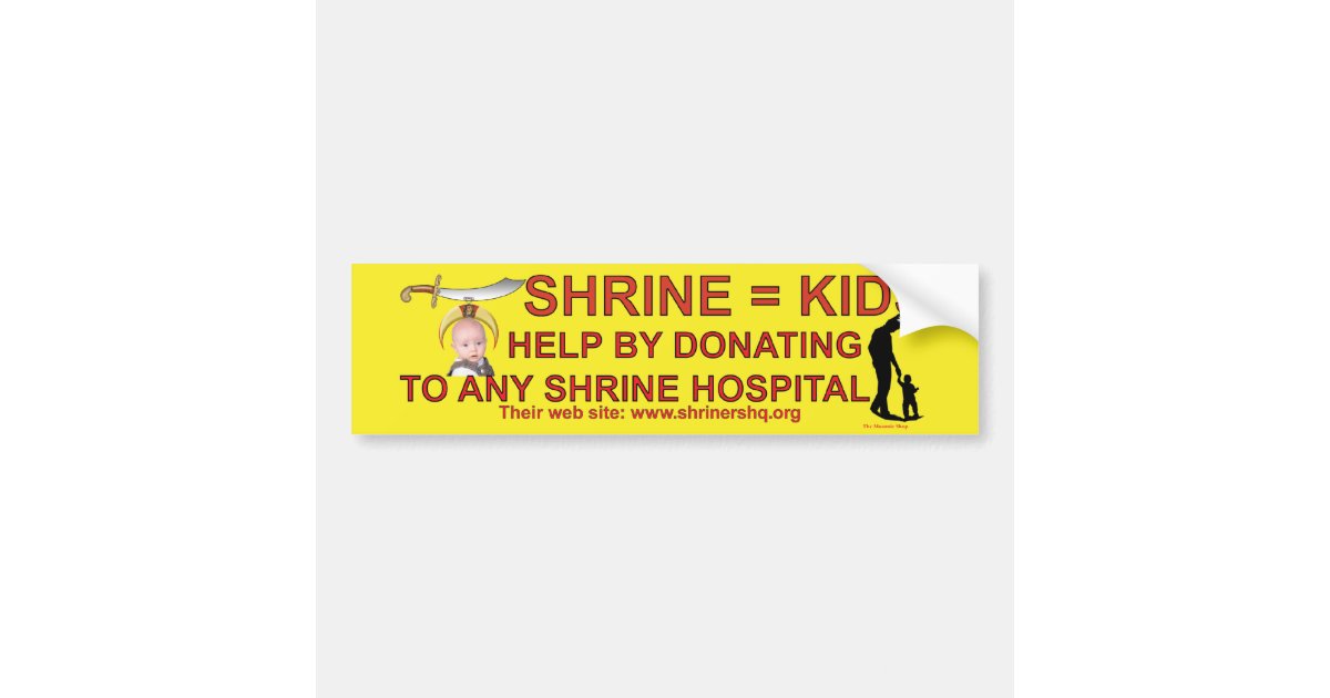 SHRINE HOSPITALS BUMPER STICKER | Zazzle