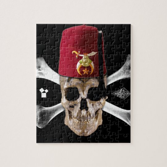 Shriner Masonic Skull and Bones with Fez Jigsaw Puzzle | Zazzle.com
