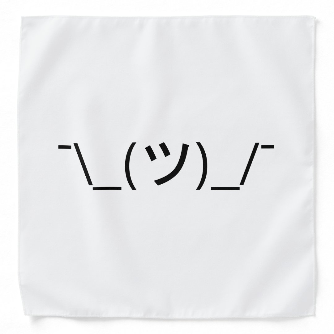 Shrug Emoticon ¯\_(ツ)_/¯ Japanese Kaomoji Bandana | Zazzle
