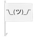 Shrug Emoticon ¯\_(ツ)_/¯ Japanese Kaomoji Car Flag | Zazzle