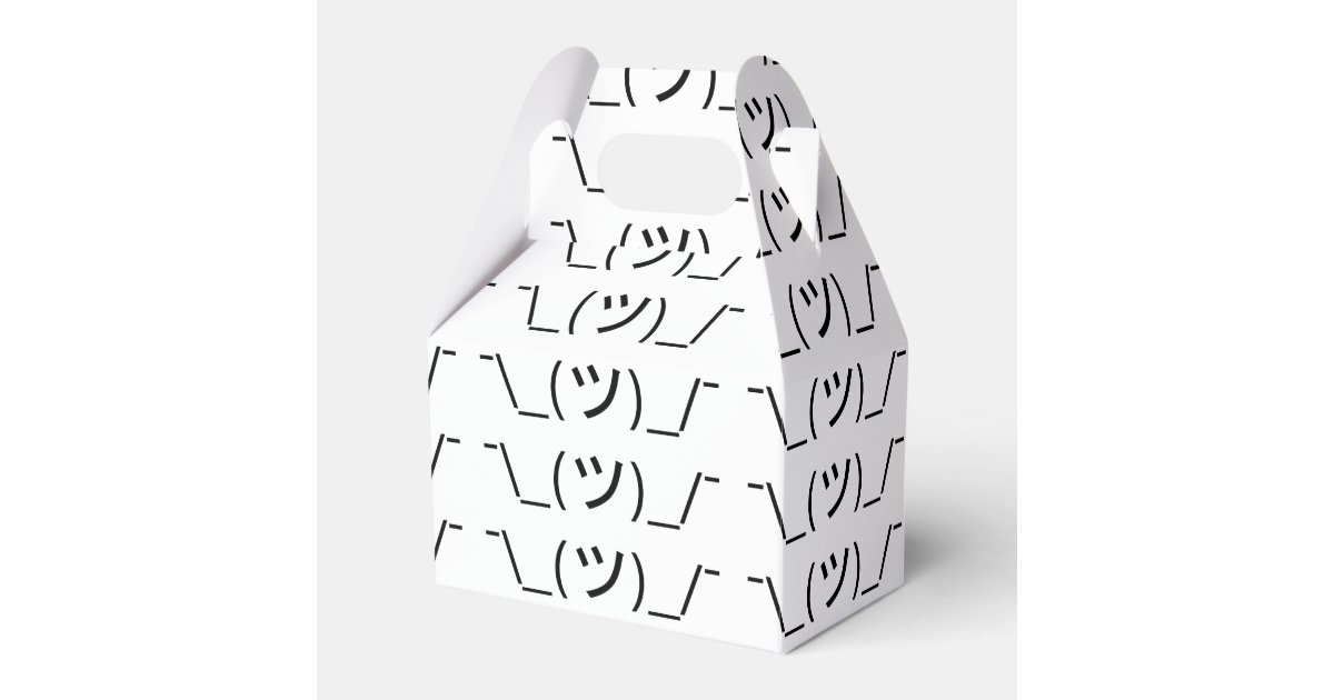 Shrug Emoticon ¯\_(ツ)_/¯ Japanese Kaomoji Favor Boxes | Zazzle