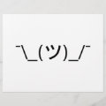 Shrug Emoticon ¯\_(ツ)_/¯ Japanese Kaomoji Flyer | Zazzle