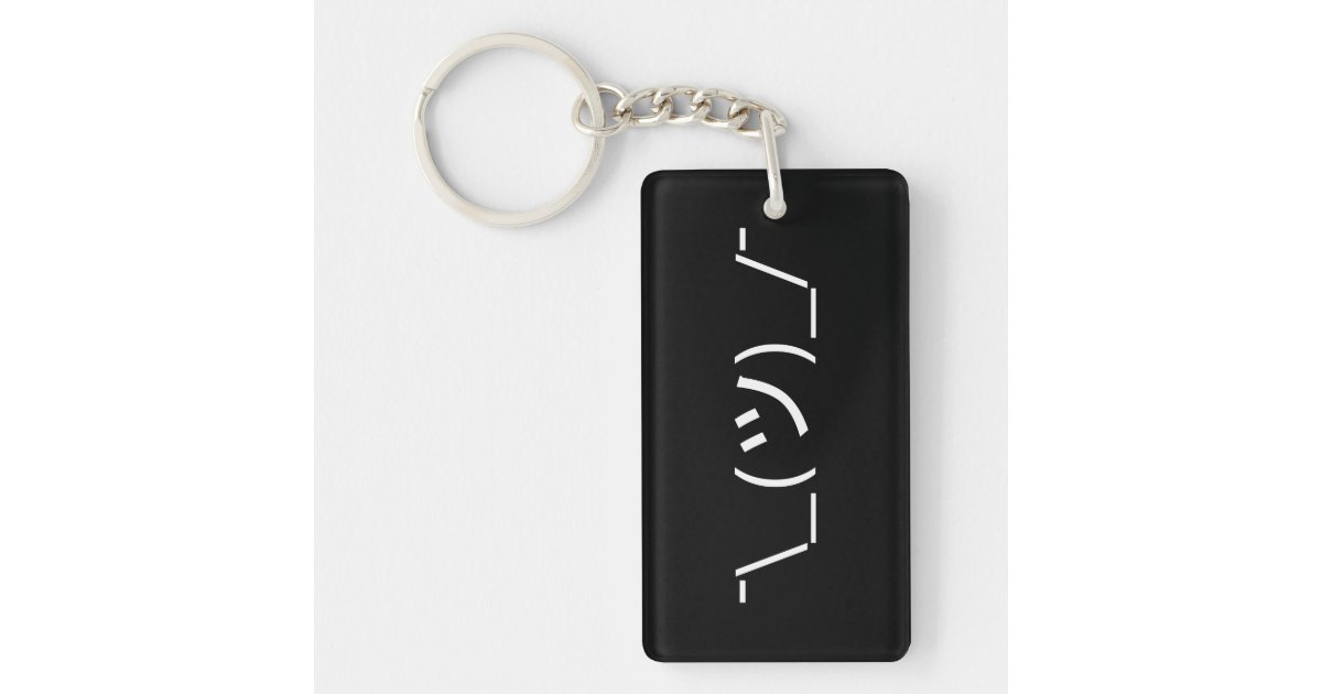 Shrug Emoticon ¯\_(ツ)_/¯ Japanese Kaomoji Keychain | Zazzle
