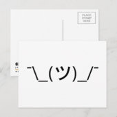Shrug Emoticon ¯\_(ツ)_/¯ Japanese Kaomoji Postcard | Zazzle
