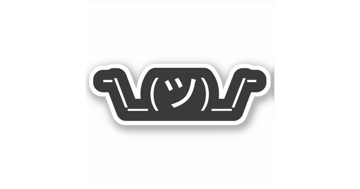 Shrug Emoticon ¯\_(ツ)_/¯ Japanese Kaomoji Sticker | Zazzle