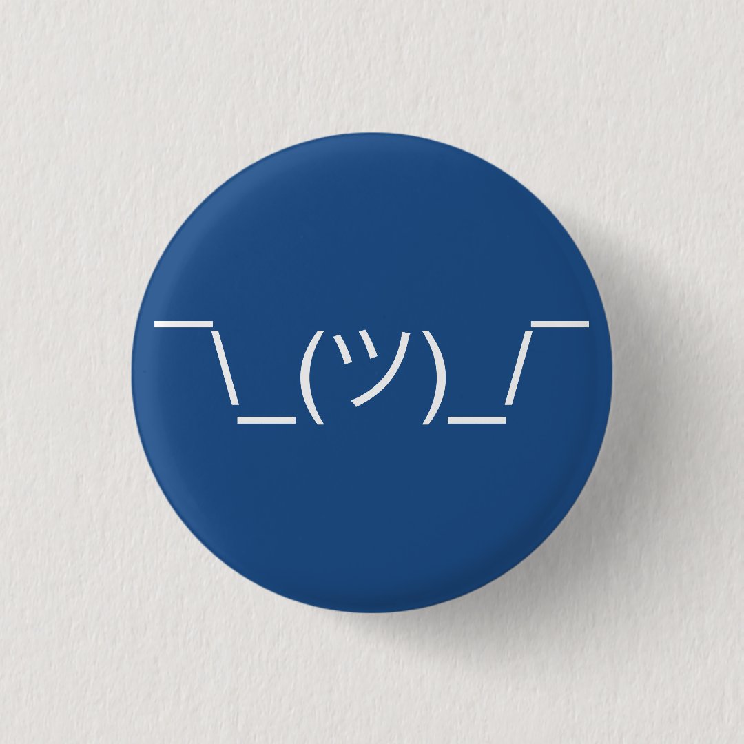 Shruggie Emoticon Pinback Button | Zazzle