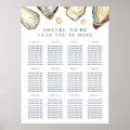 "Shucks" Coastal Oyster Wedding Seating Chart | Zazzle