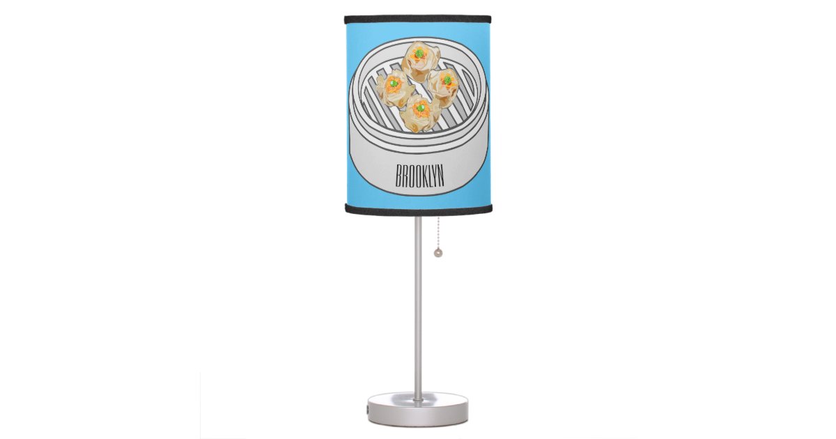 Shumai dim sum cartoon illustration table lamp | Zazzle