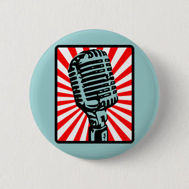 Shure 55S Vintage Microphone Button | Zazzle