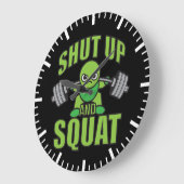 Shut Up And Squat Kawaii Anime Powerlifter Cartoon Large Clock | Zazzle