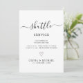 Shuttle Service Sign Wedding Transportation Sign Invitation | Zazzle
