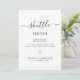 Shuttle Service Sign Wedding Transportation Sign Invitation | Zazzle