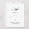 Shuttle Service Sign Wedding Transportation Sign Invitation | Zazzle