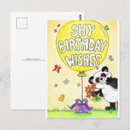 Shy Birthday Wishes postcard by Nicole Janes | Zazzle