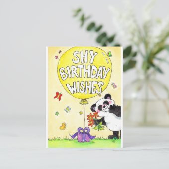Shy Birthday Wishes postcard by Nicole Janes | Zazzle