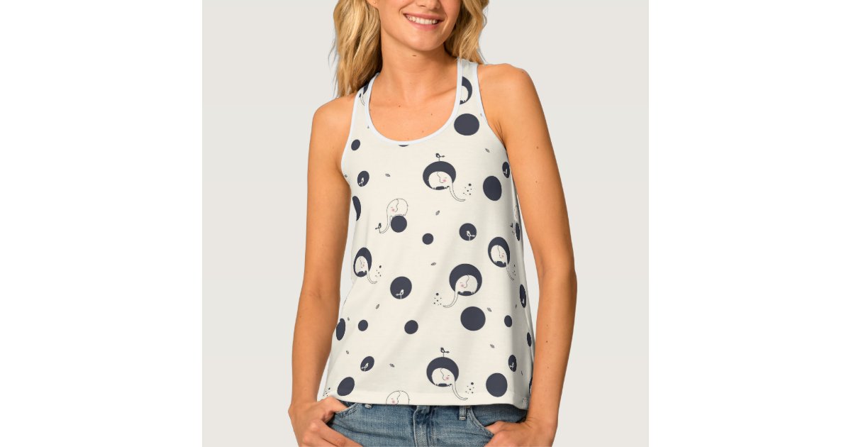 Shy Elephant Pattern Tank Top | Zazzle