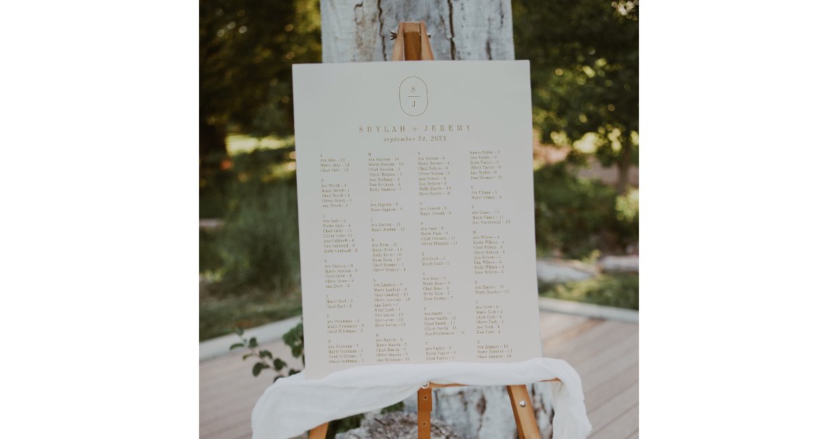 SHYLAH Boho Chic Gold Cream Wedding Seating Chart Foam Board | Zazzle