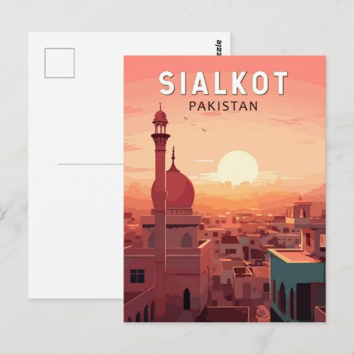 Sialkot Pakistan Travel Art Vintage Postcard | Zazzle