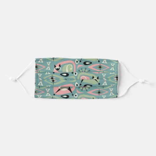 Siamese Cat Abstract Blue Face Mask ©studioxtine | Zazzle