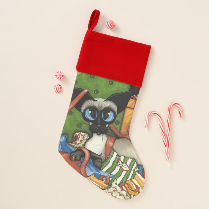 Siamese Cat Gifts Christmas Stocking by Bihrle | Zazzle.com