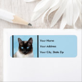 Siamese Cat Painting - Cute Original Cat Art Label | Zazzle