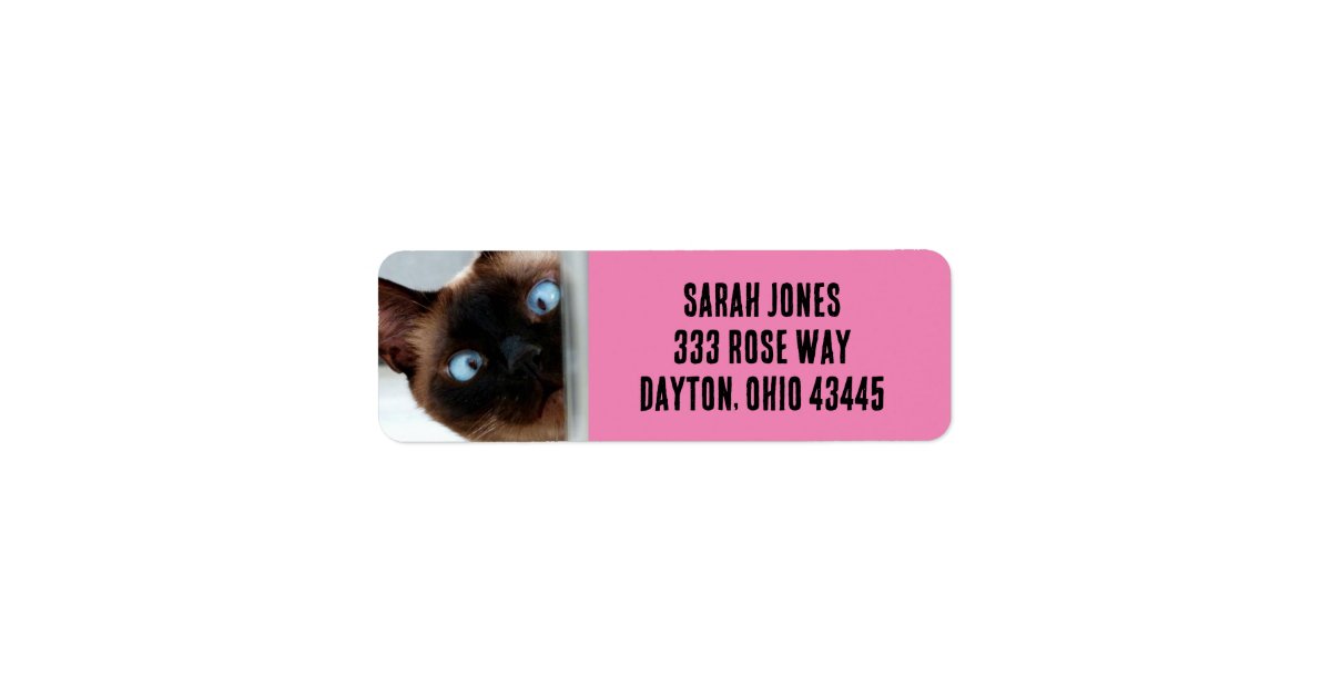 SIAMESE CAT PEEKING RETURN ADDRESS LABELS | Zazzle