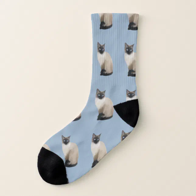 Siamese Cat Print Socks | Zazzle
