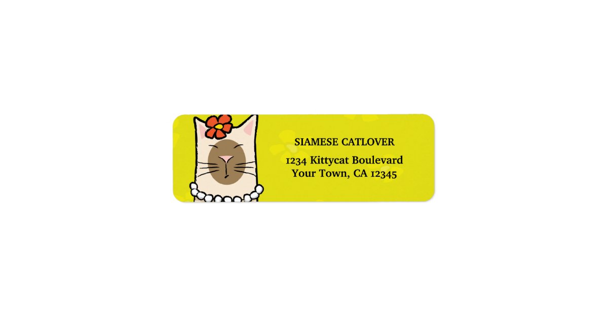 Siamese Cat Return Address Labels | Zazzle